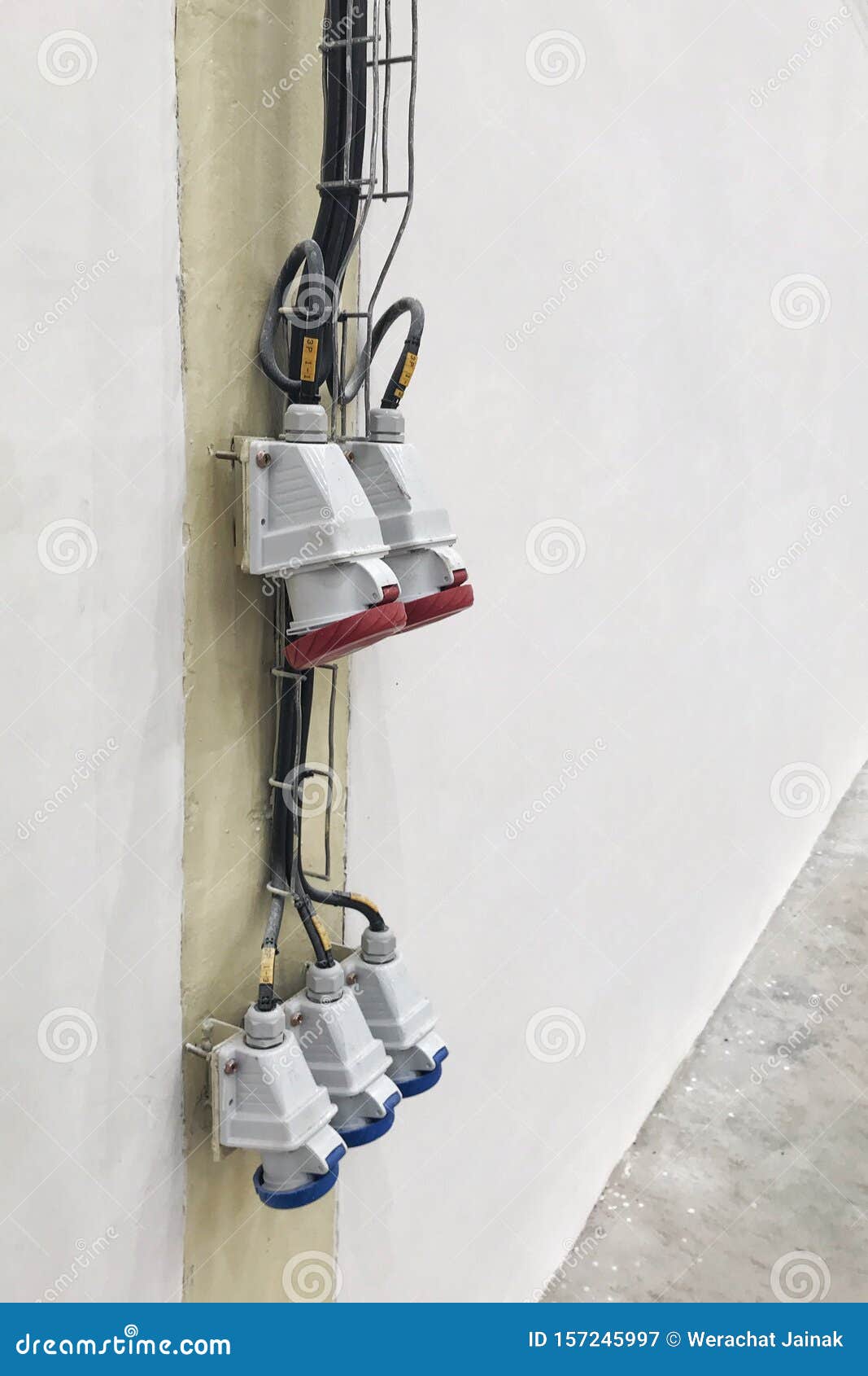 Power Plug Single Phase and Three Phase Stock Image - Image of basket ...