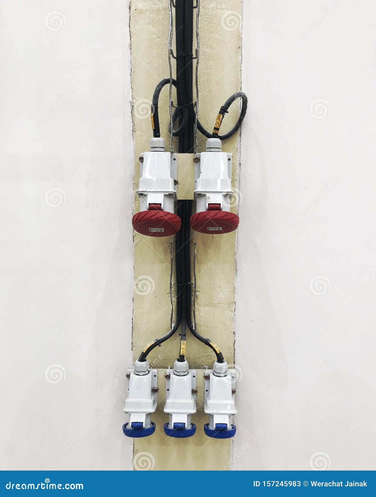 Power Plug Single Phase and Three Phase Stock Image - Image of clean ...