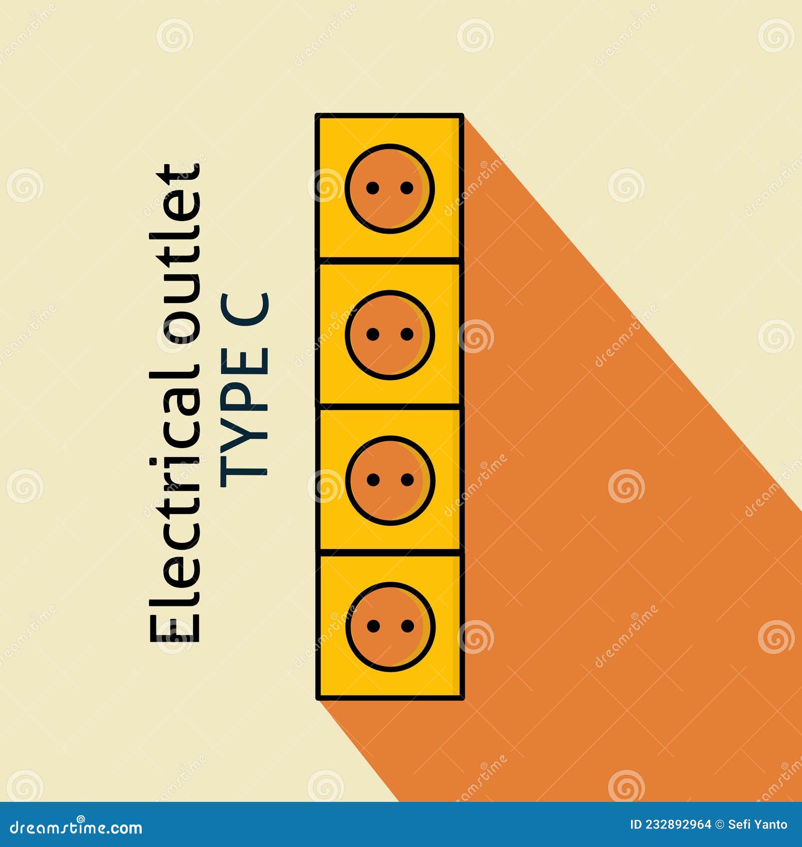 Type C Power Plug and Socket, Flat Design, Simple. Electrical Plugs and ...