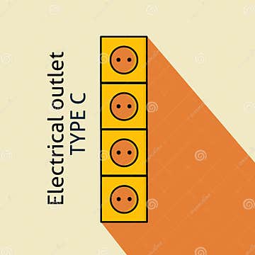 Type C Power Plug and Socket, Flat Design, Simple. Electrical Plugs and ...