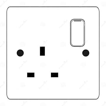 Power Plug Socket Outlet Type G One Socket with Switch Outline Style ...