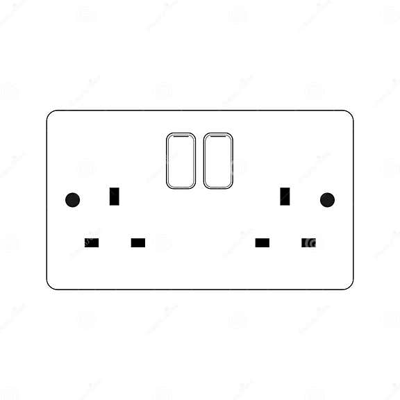 Power Plug Socket Outlet Type G with Switch Stock Vector - Illustration ...