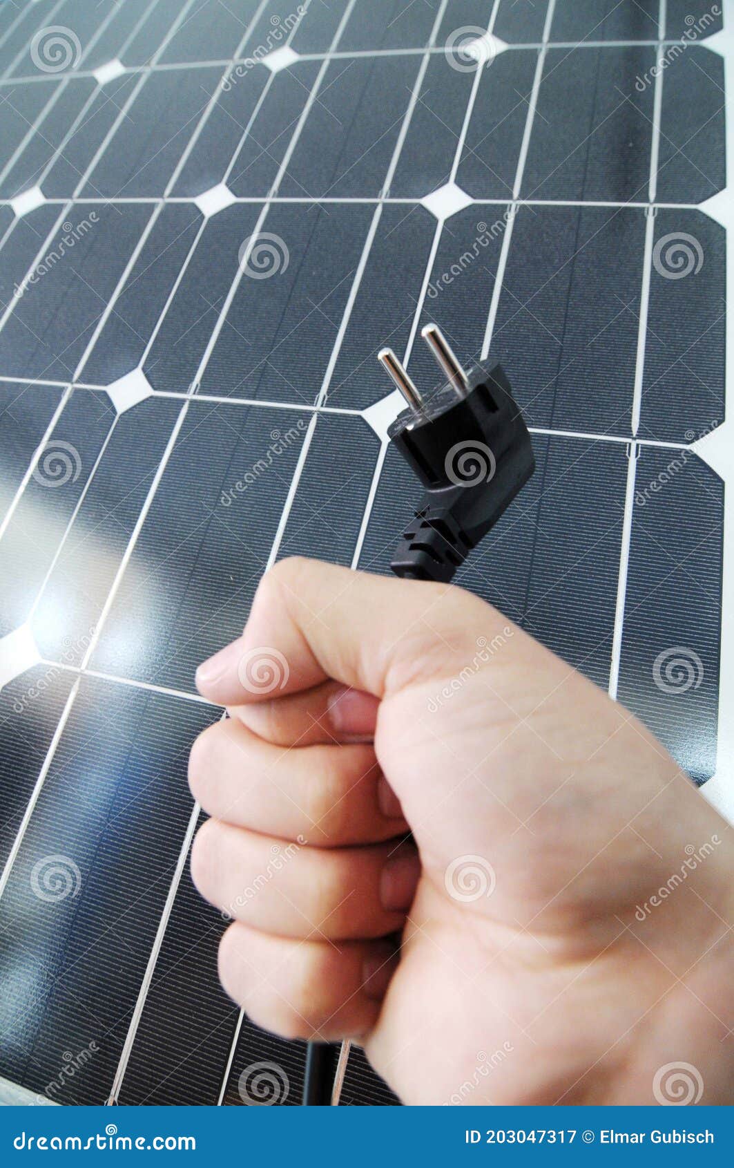 A Power Plug and Solar Panel Stock Image - Image of cell, grounded ...