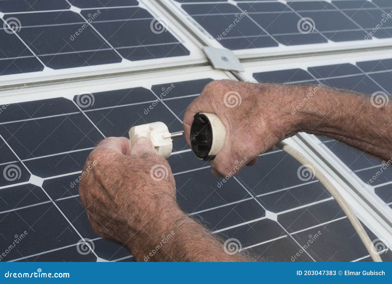 A Power Plug and Solar Panel Stock Image - Image of constant, grounded ...