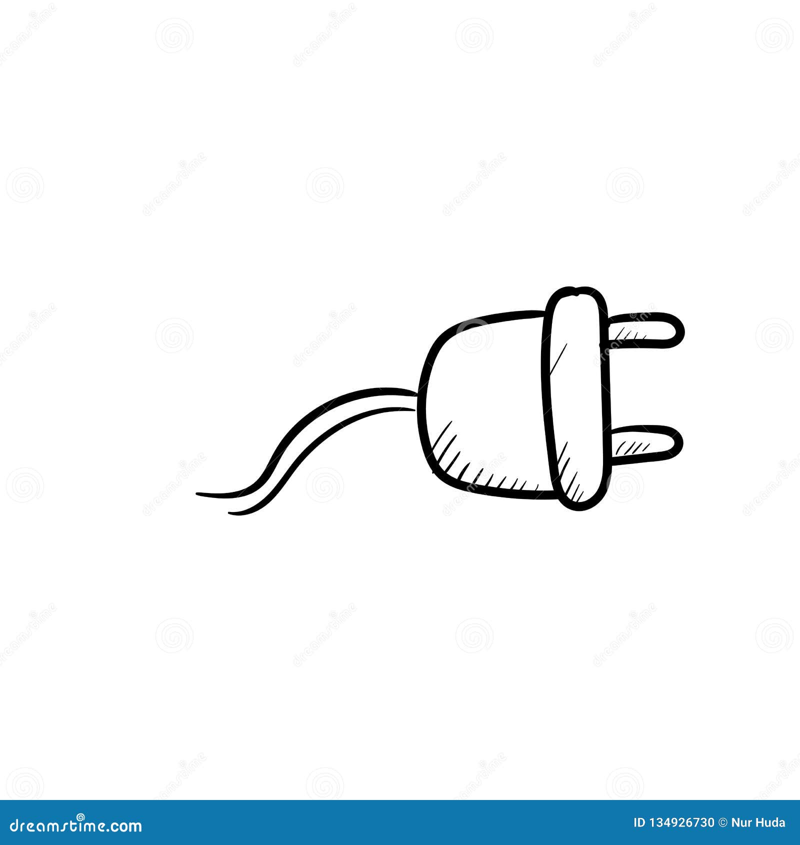 Power Plugs Doodle Icon Vector Stock Illustration - Illustration of ...