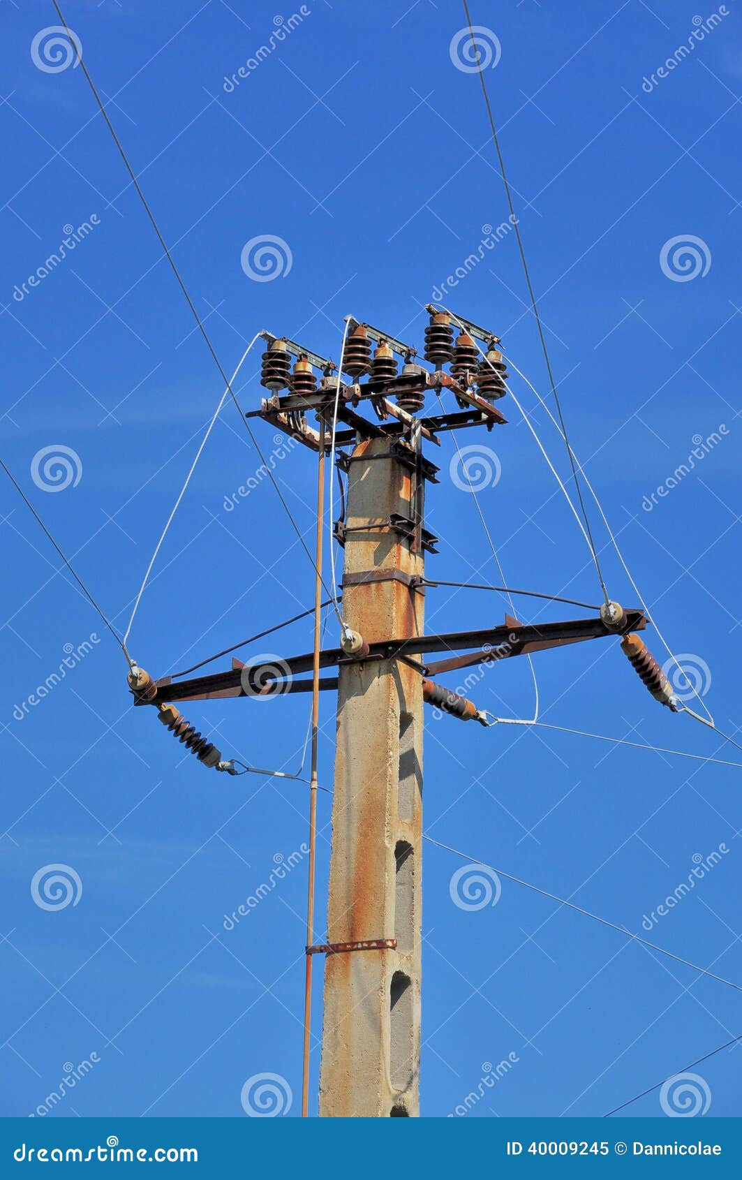 Power Pole with External Electric Separator on Top Stock Image - Image ...
