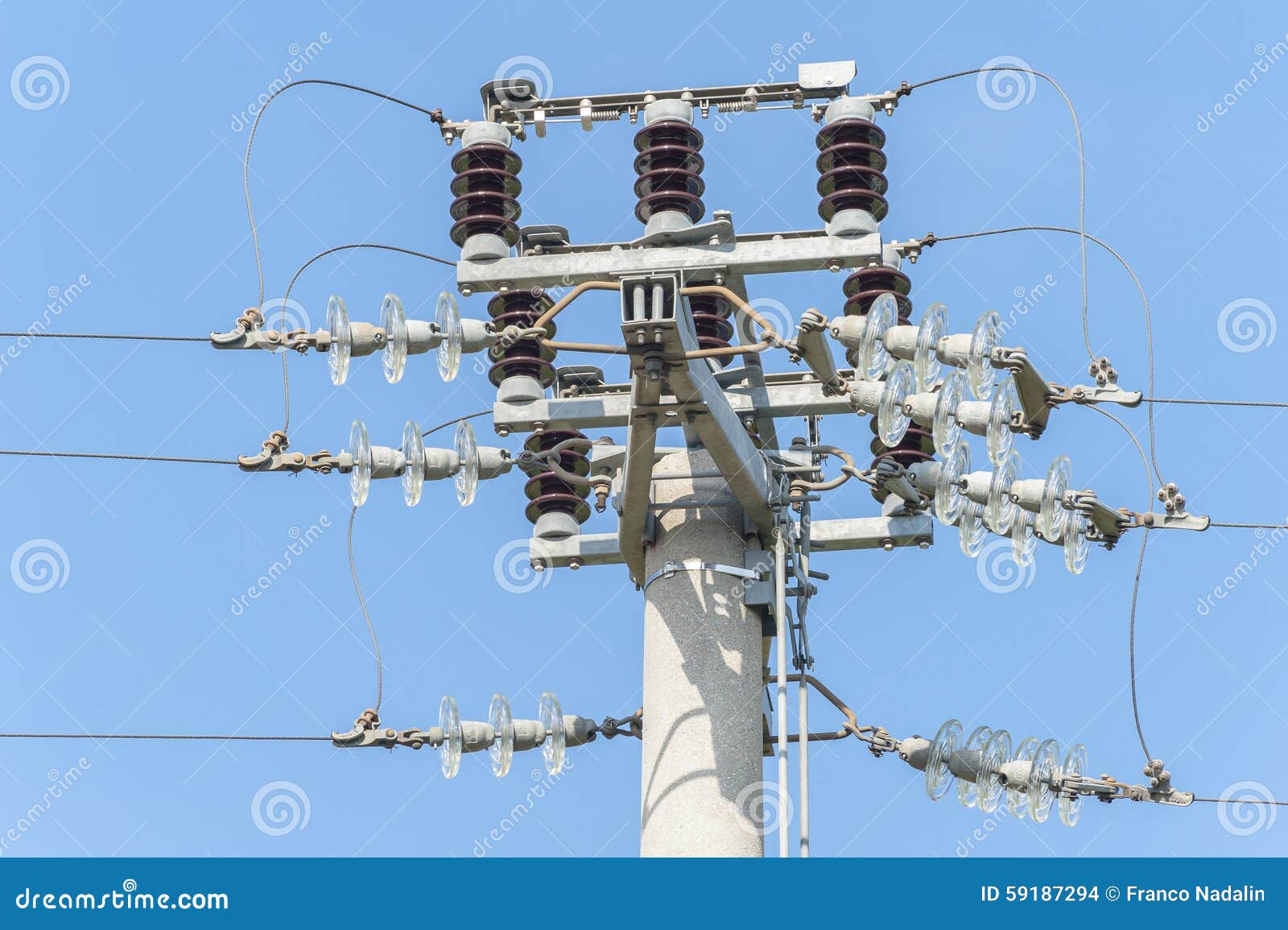 Power Pole with External Electric Separator on Top Stock Photo - Image ...