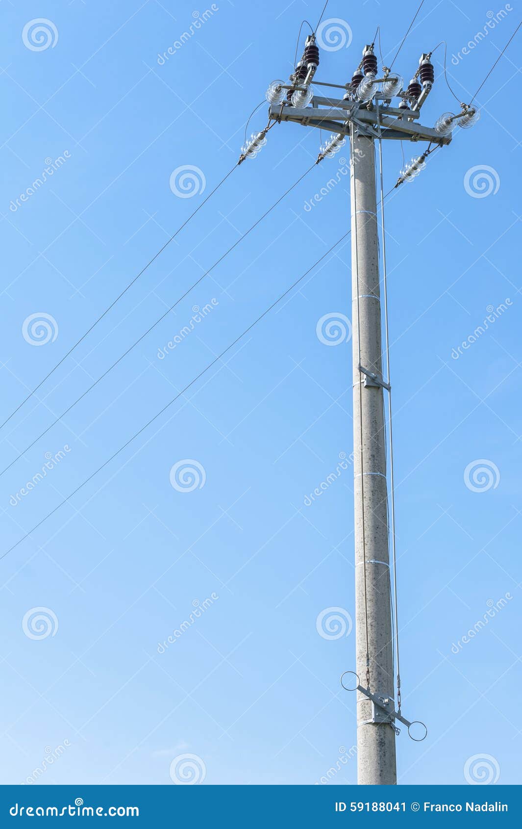 Power Pole with External Electric Separator on Top Stock Image - Image ...