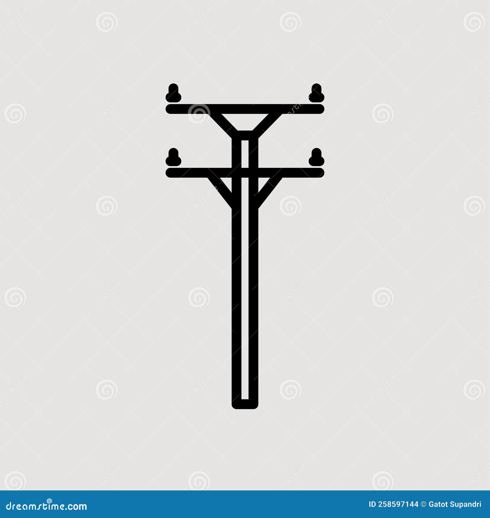 Power Pole Icon Vector Logo Design Template Flat Style Stock ...