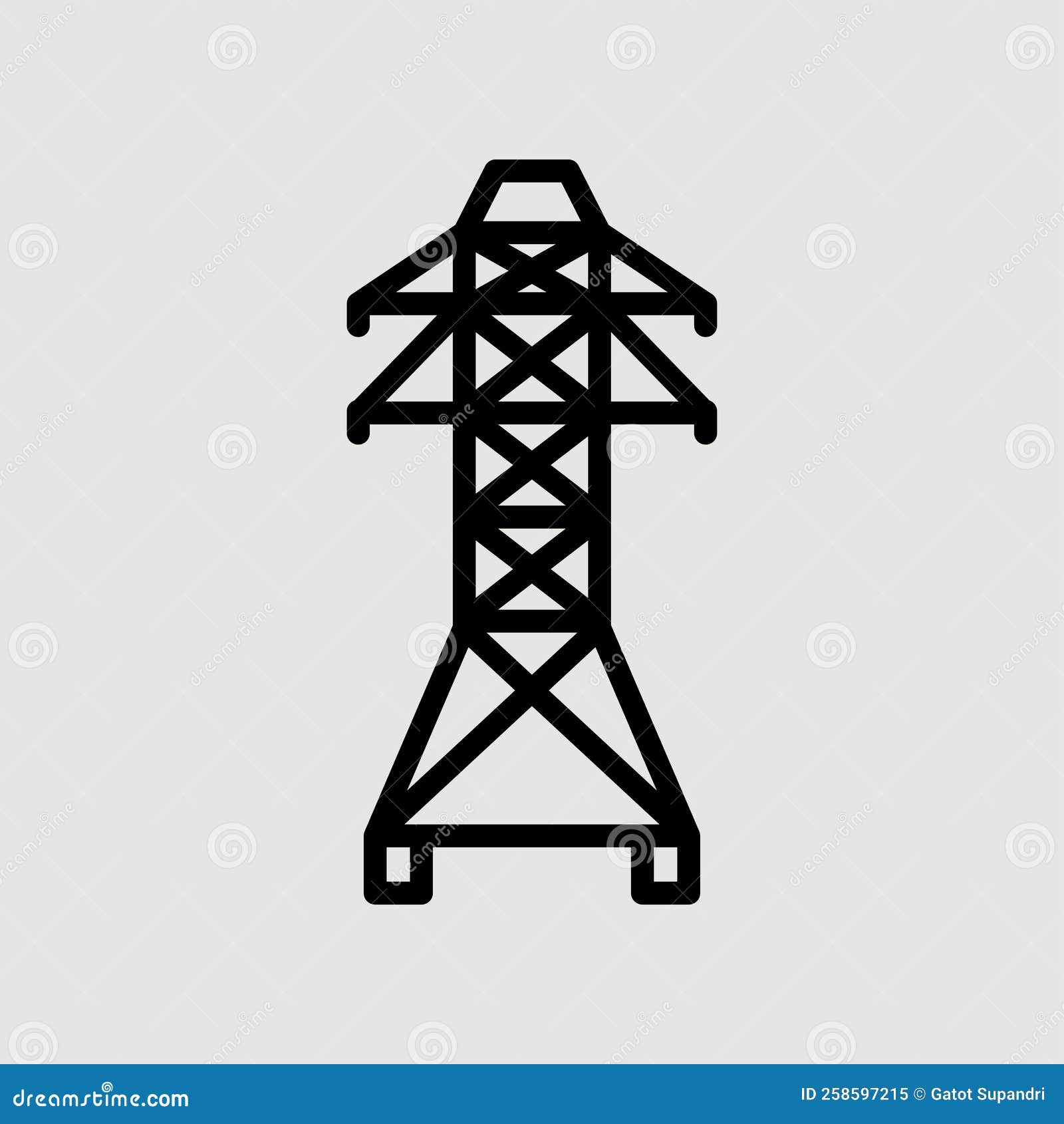 Power Pole Icon Vector Logo Design Template Flat Style Stock ...