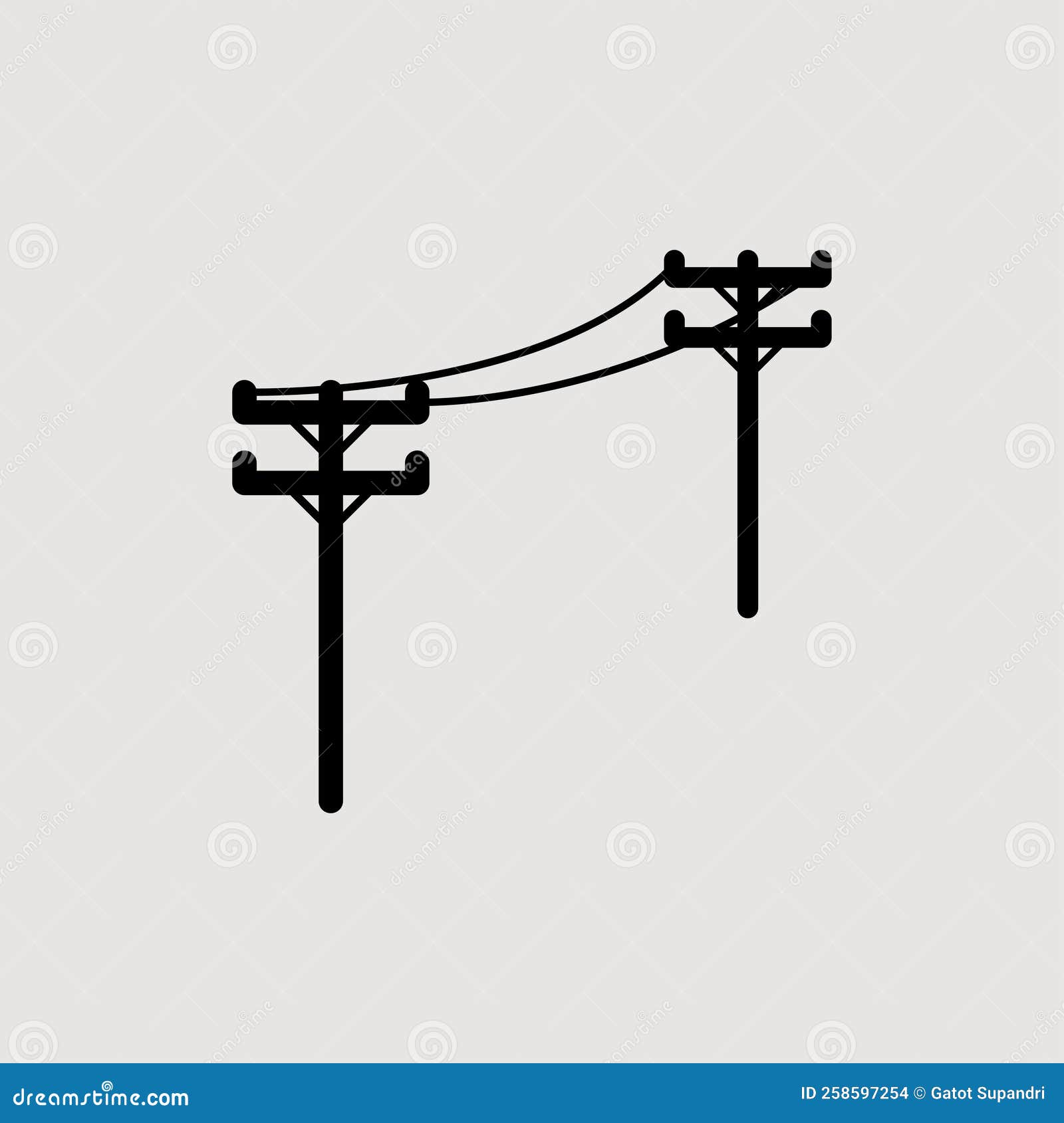 Power Pole Icon Vector Logo Design Template Flat Style Stock ...