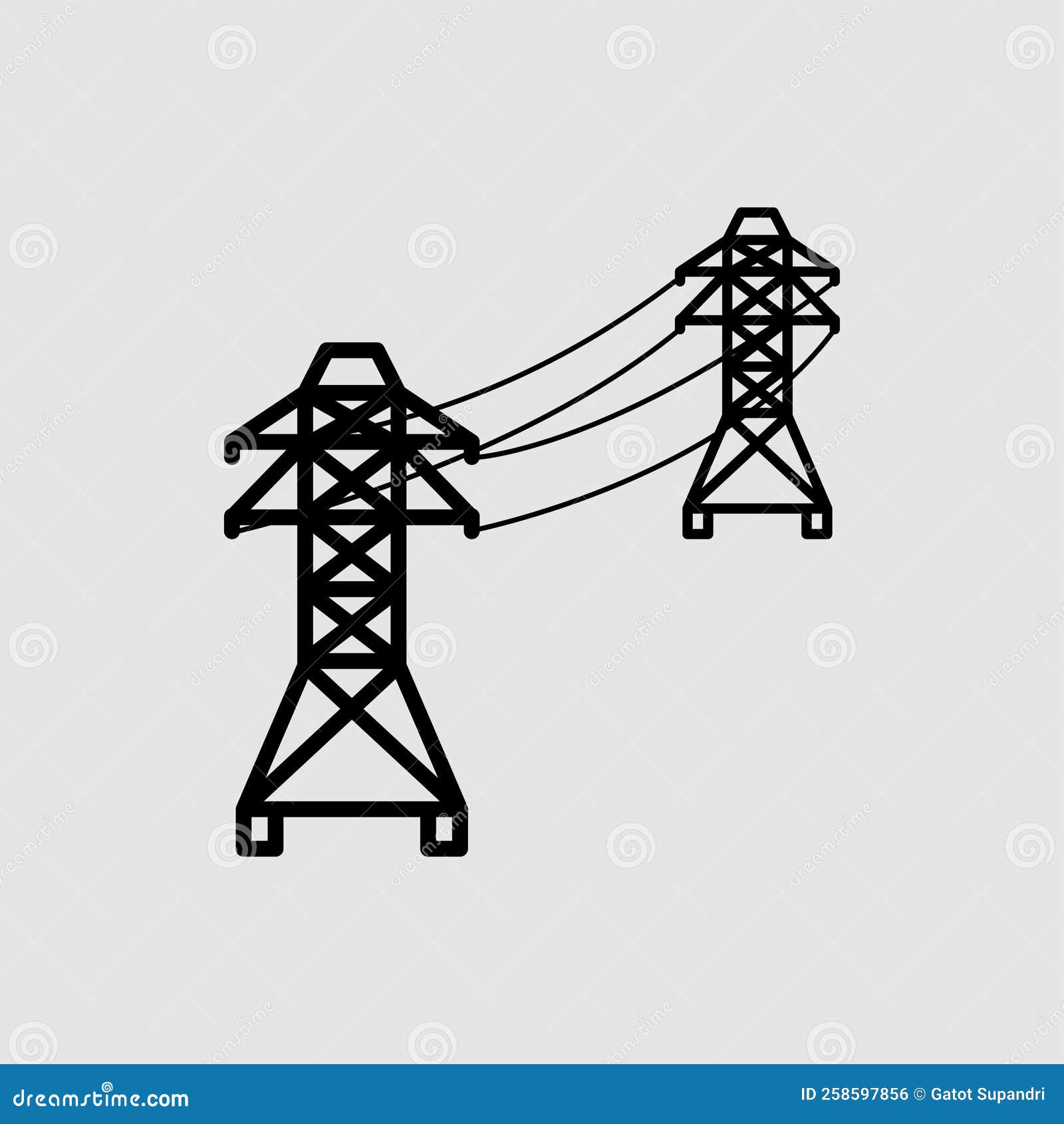 Power Pole Icon Vector Logo Design Template Flat Style Stock ...