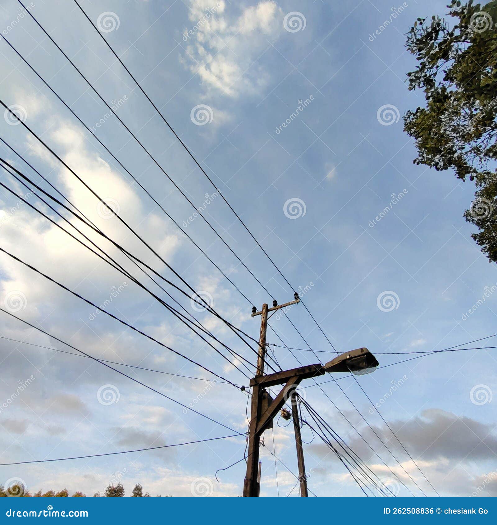 Power Pole Light Cable Afternoon Stock Photo - Image of tower, cable ...