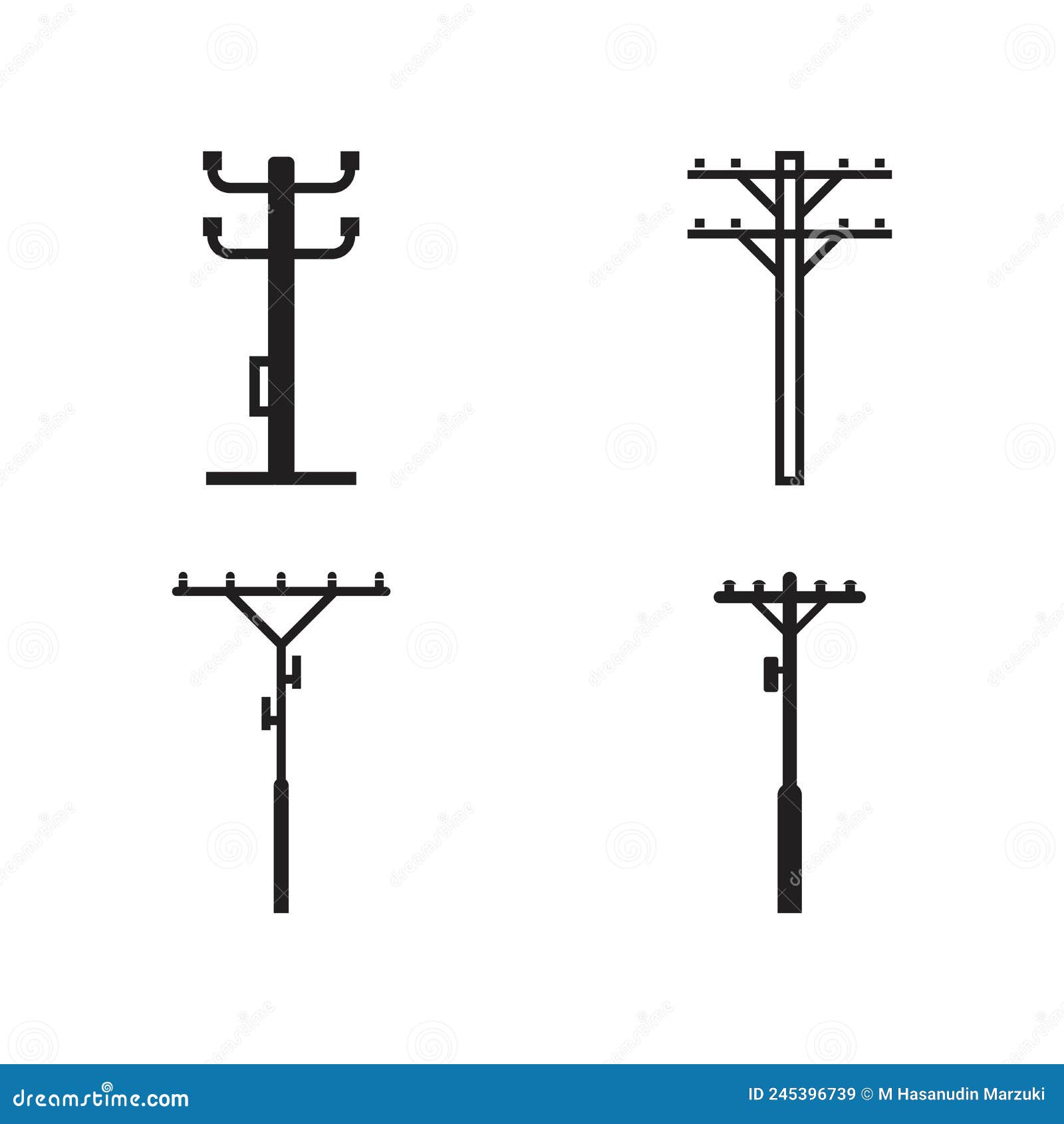 Power pole logo stock vector. Illustration of electric - 245396739
