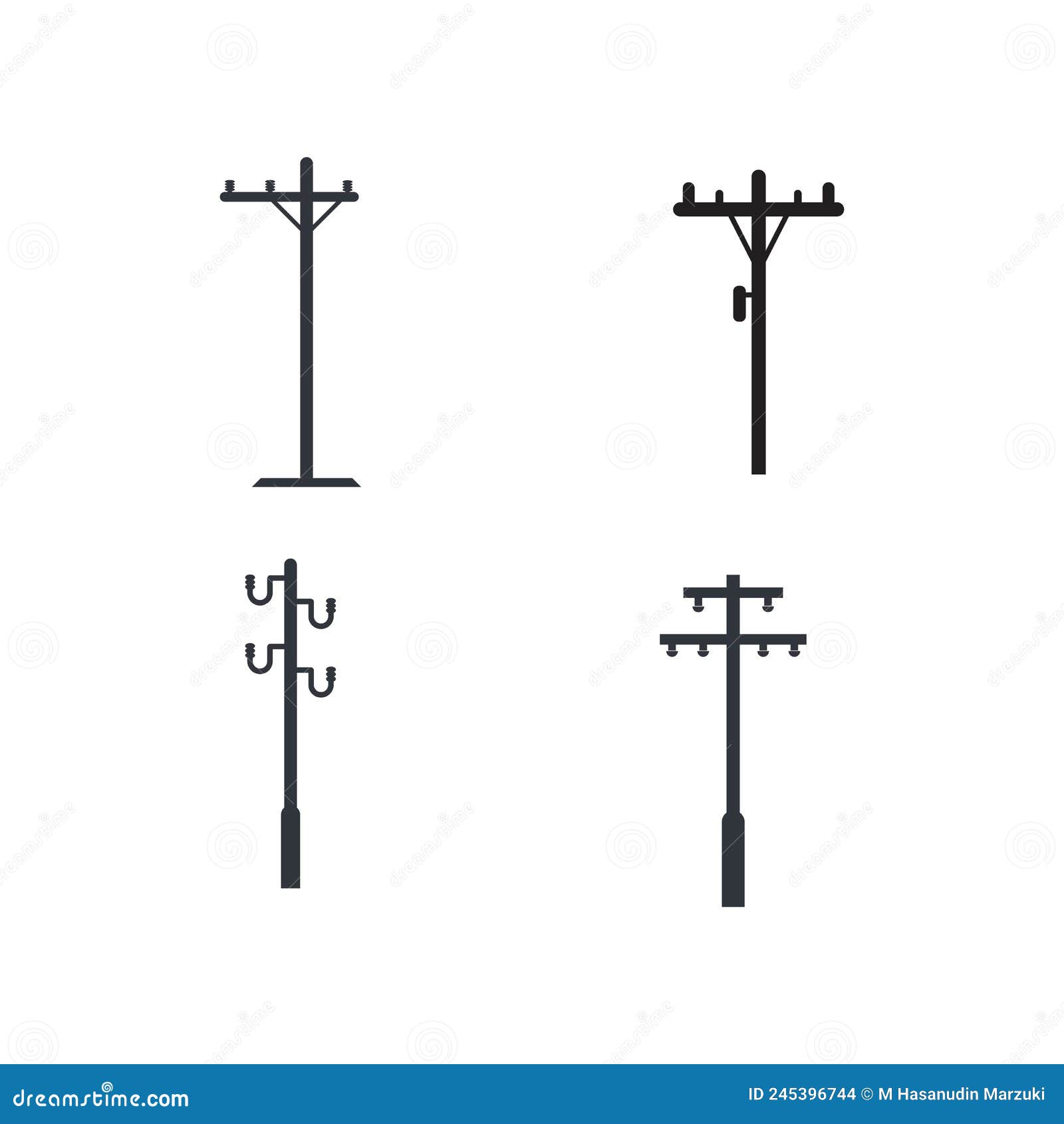 Power pole logo stock vector. Illustration of light - 245396744