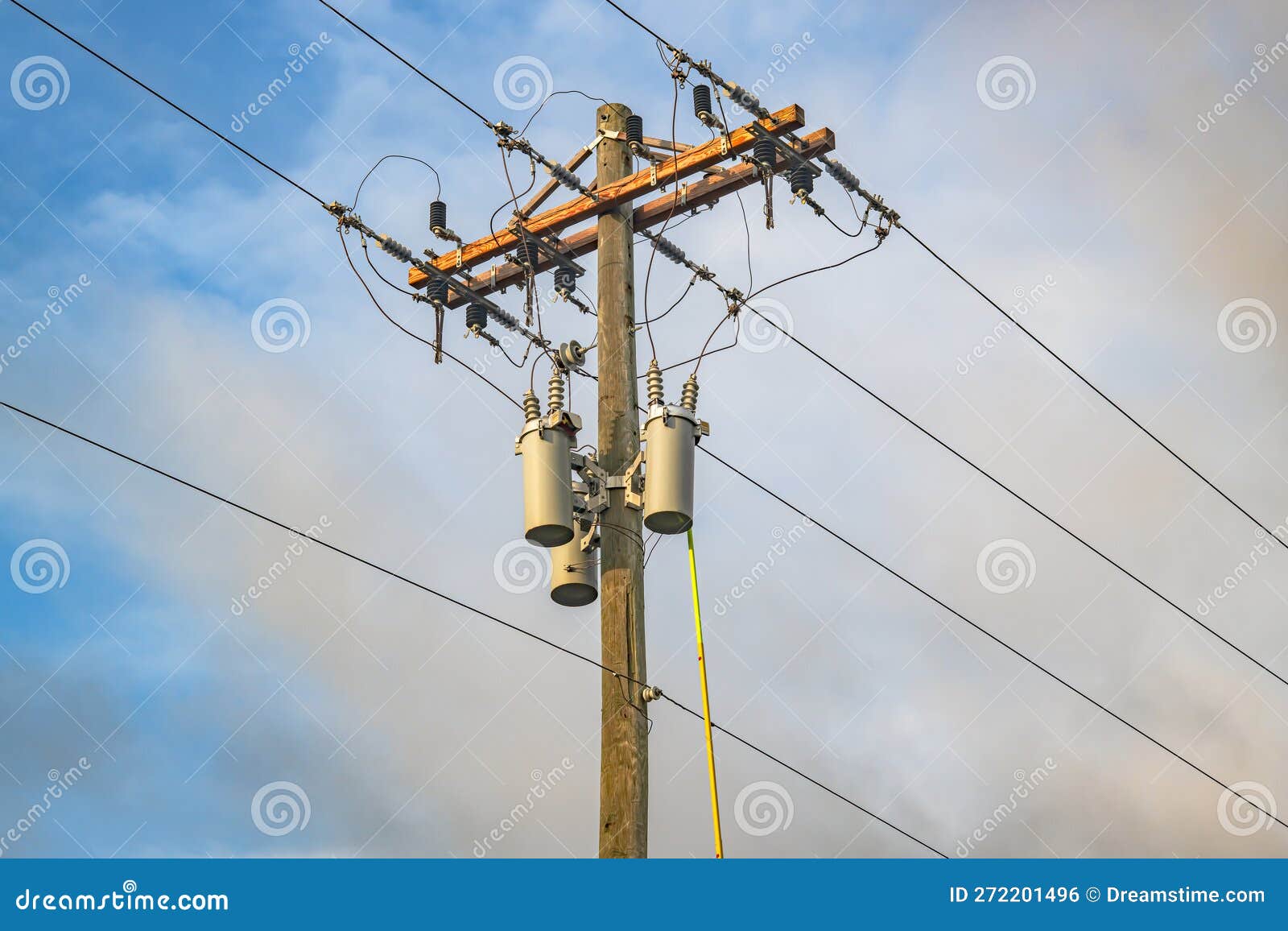 Power pole stock photo. Image of poles, infrastructure - 272201496