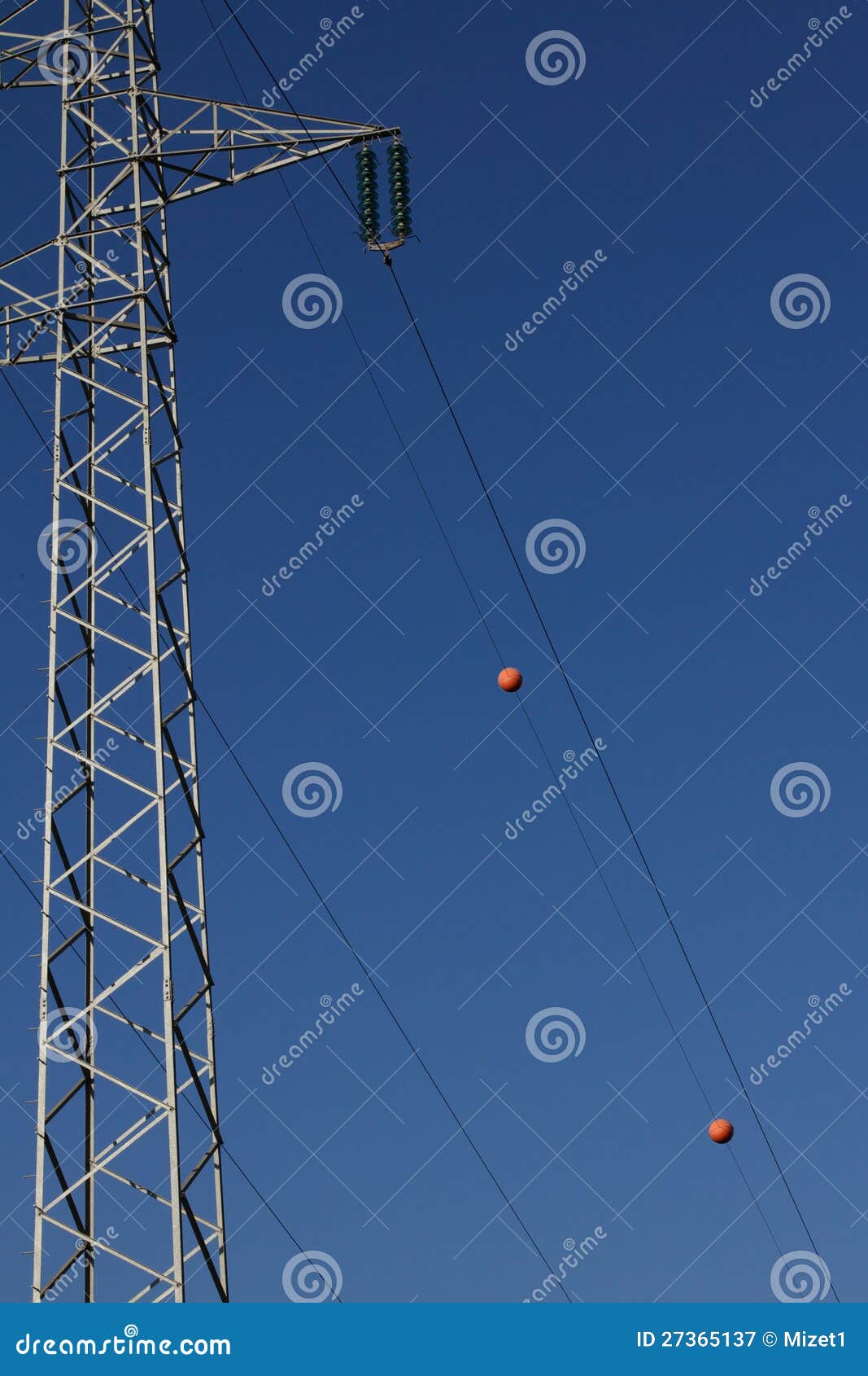 Power pole with red balls stock image. Image of grid - 27365137