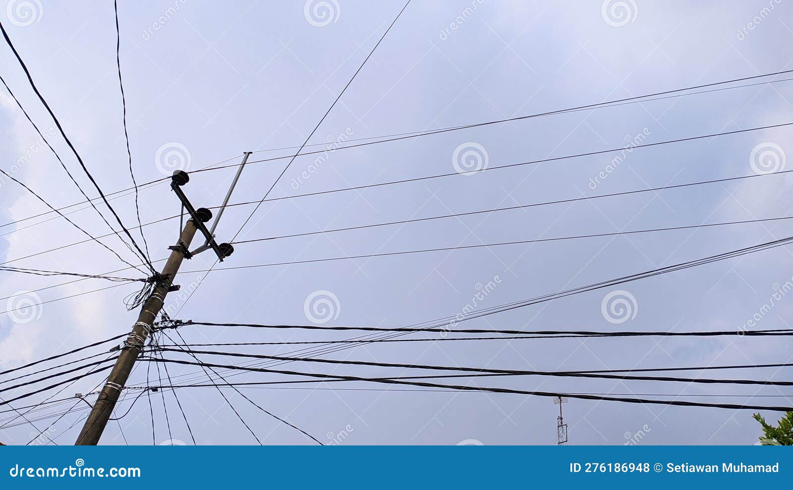 Power Pole with Stretched Wires Stock Photo - Image of power, iron ...
