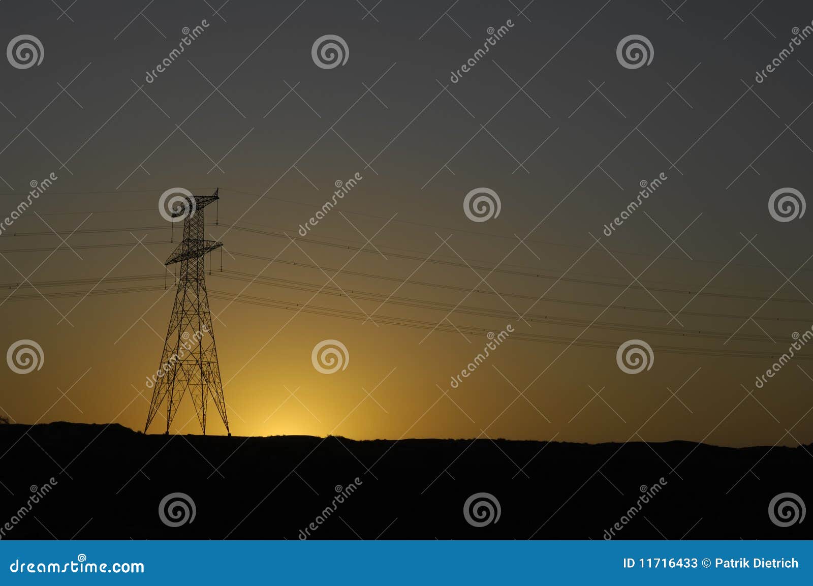 Power pole sunset stock image. Image of cable, electric - 11716433