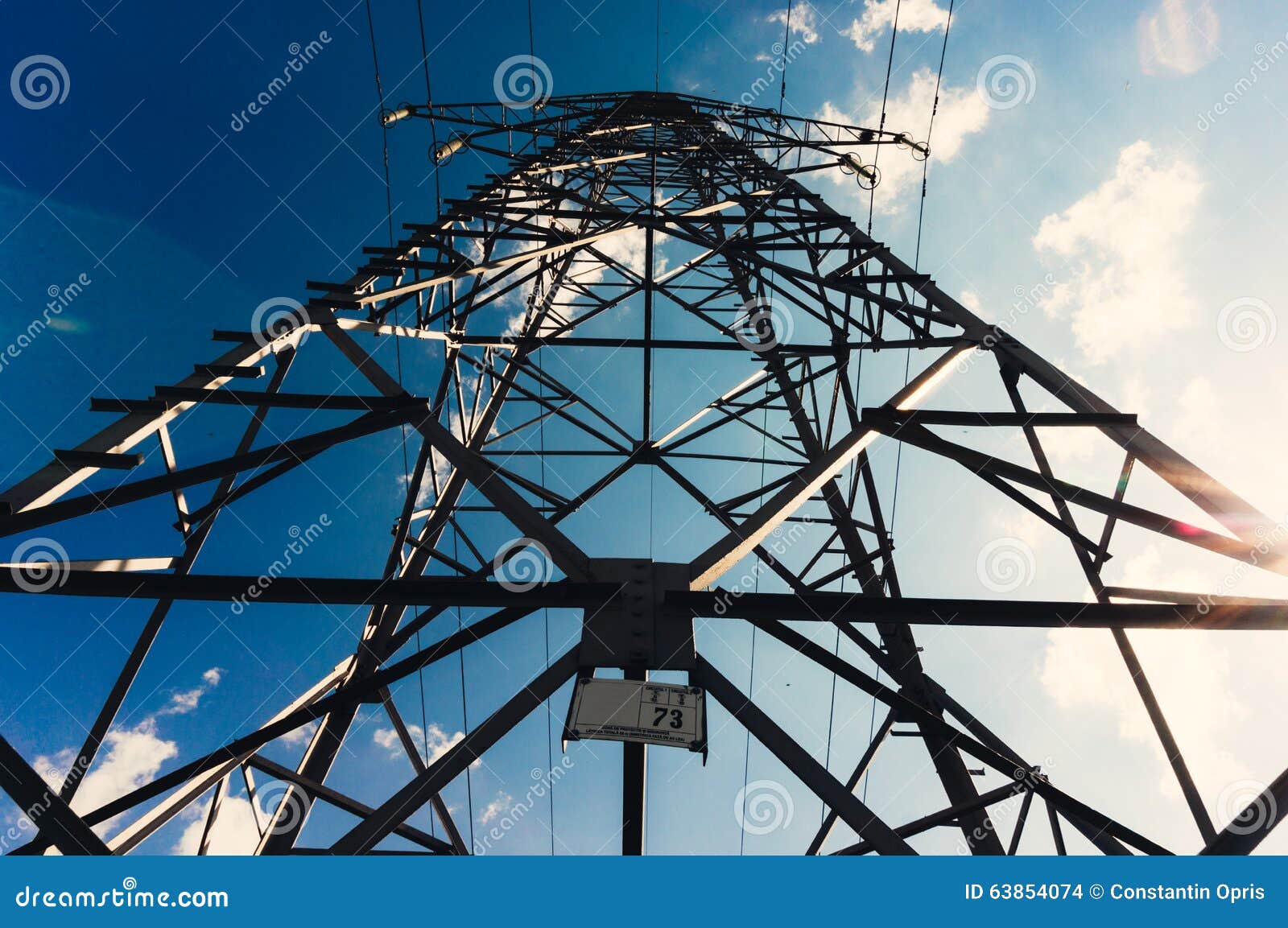 Power pole stock photo. Image of wire, pylon, pole, power - 63854074
