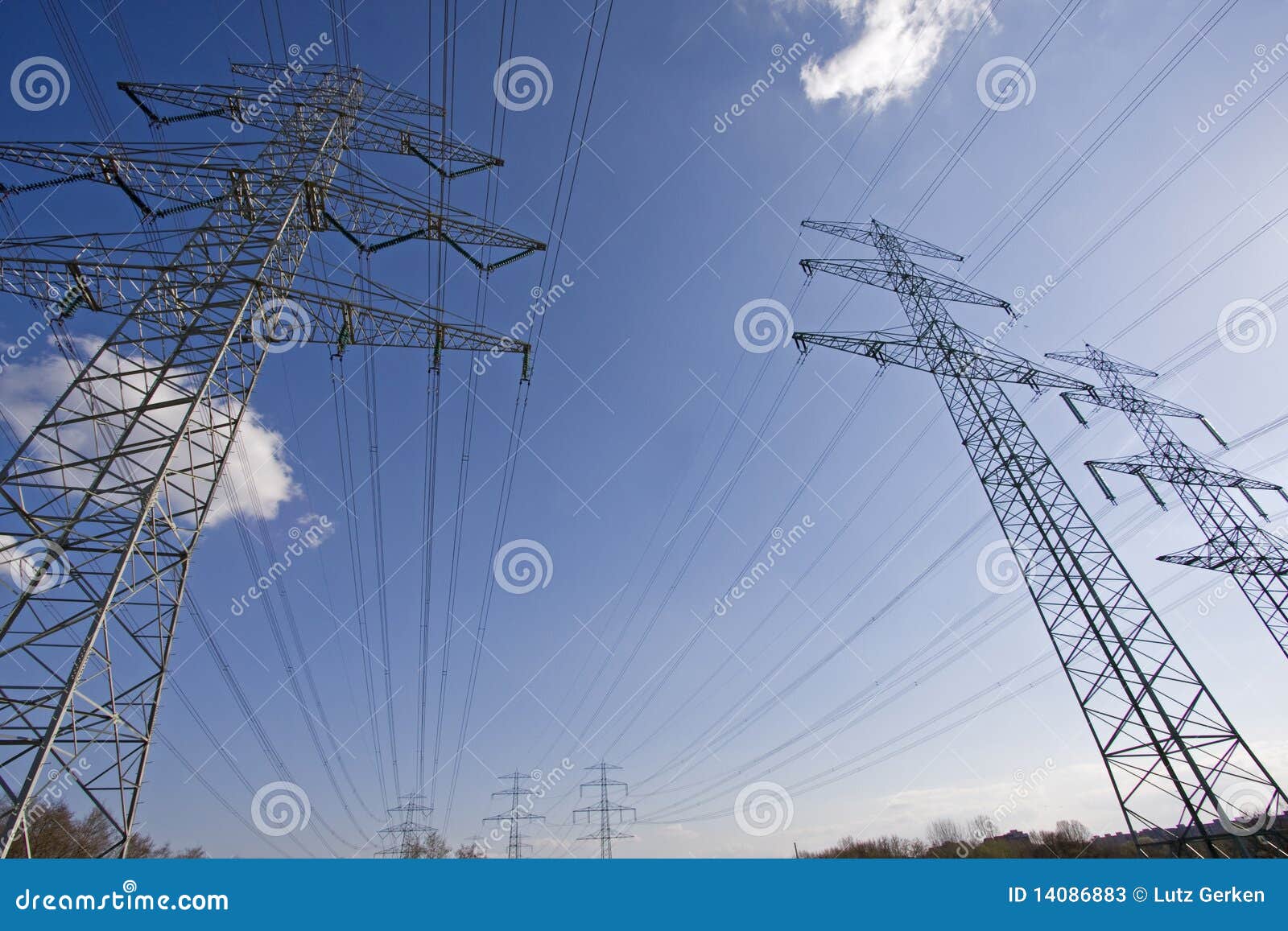 Power poles stock image. Image of industrial, danger - 14086883
