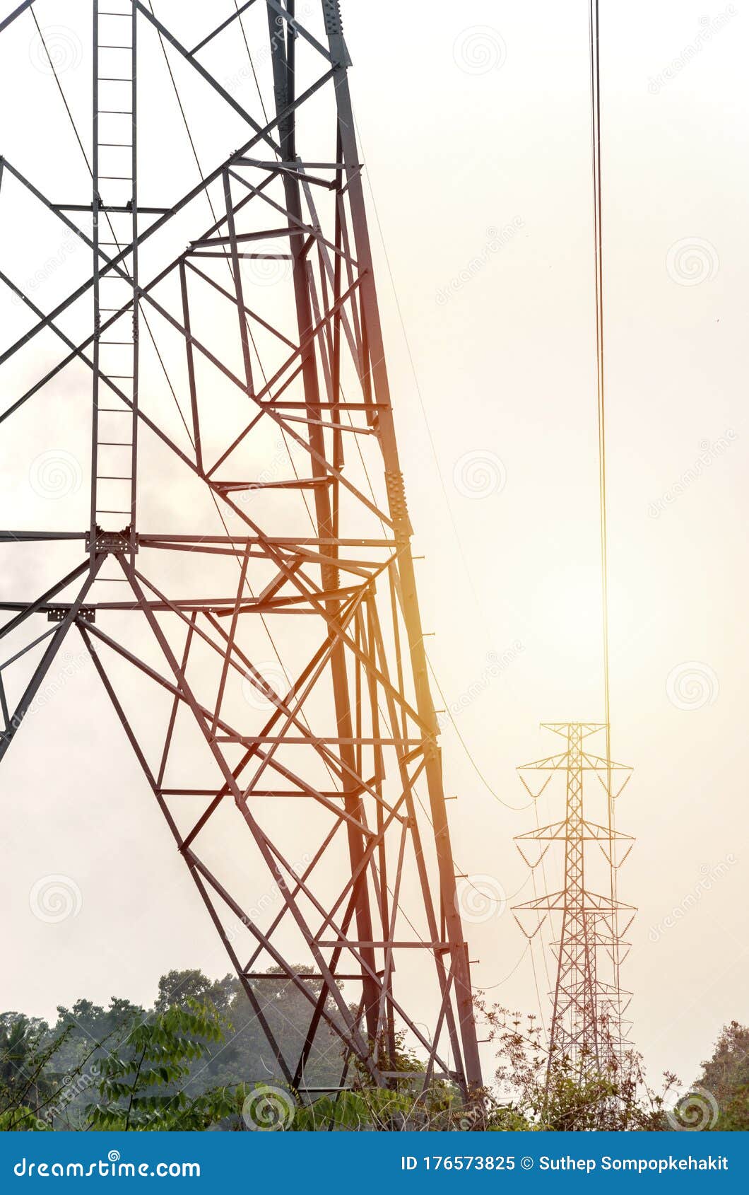 Power Poles and Power Lines Stock Image - Image of conductor, metal ...