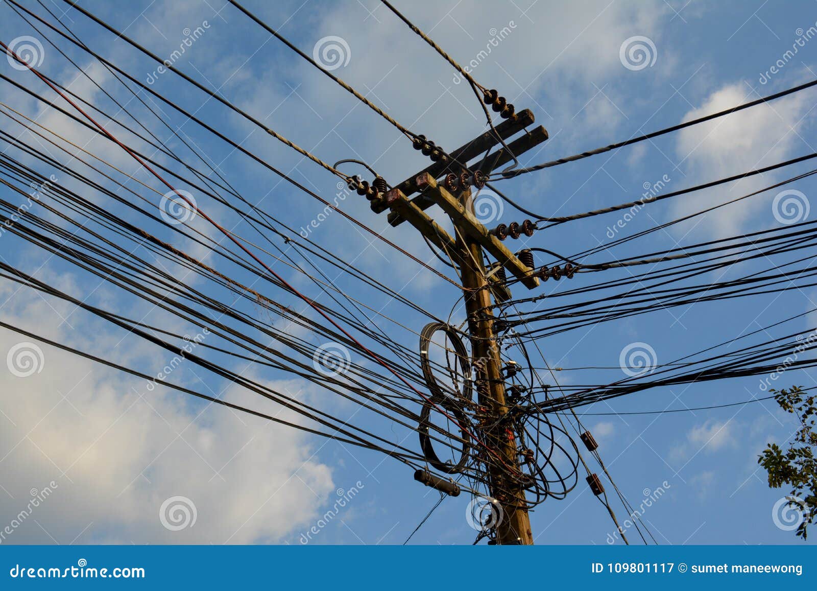 Power Poles with Multiple Wires Stock Image - Image of danger, line ...