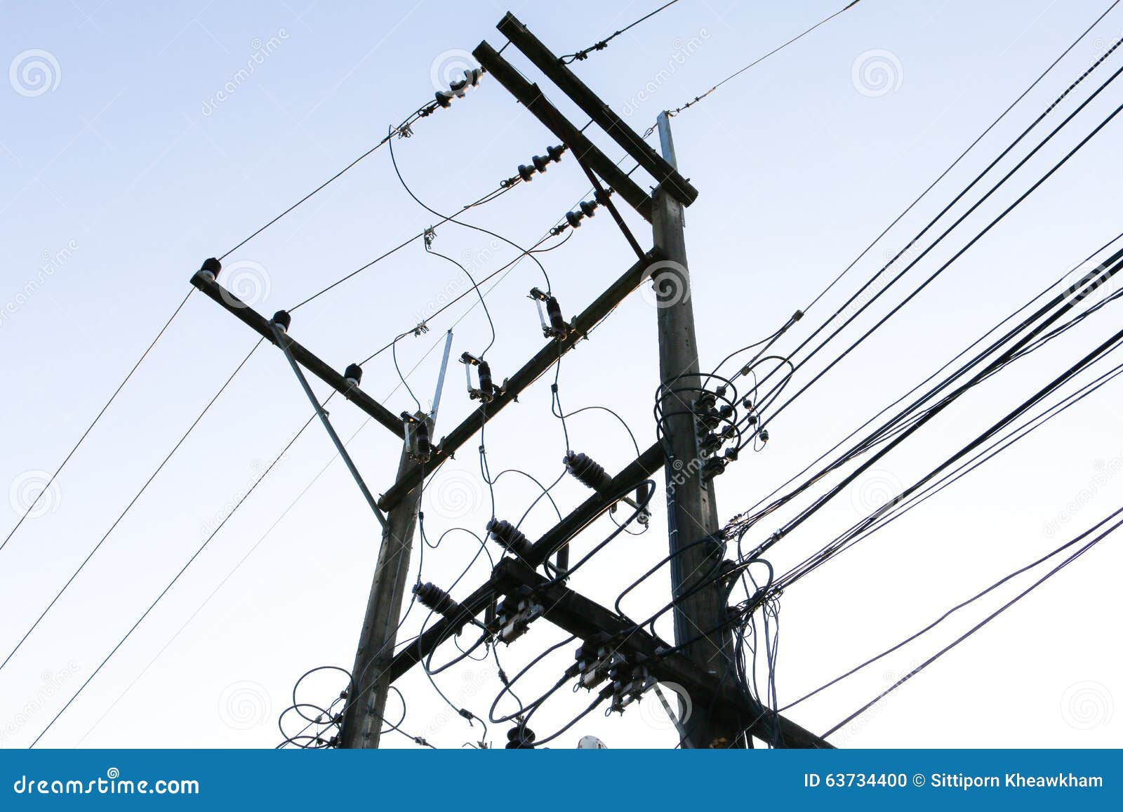 Power Poles and Power Lines Stock Photo - Image of energy, pole: 63734400