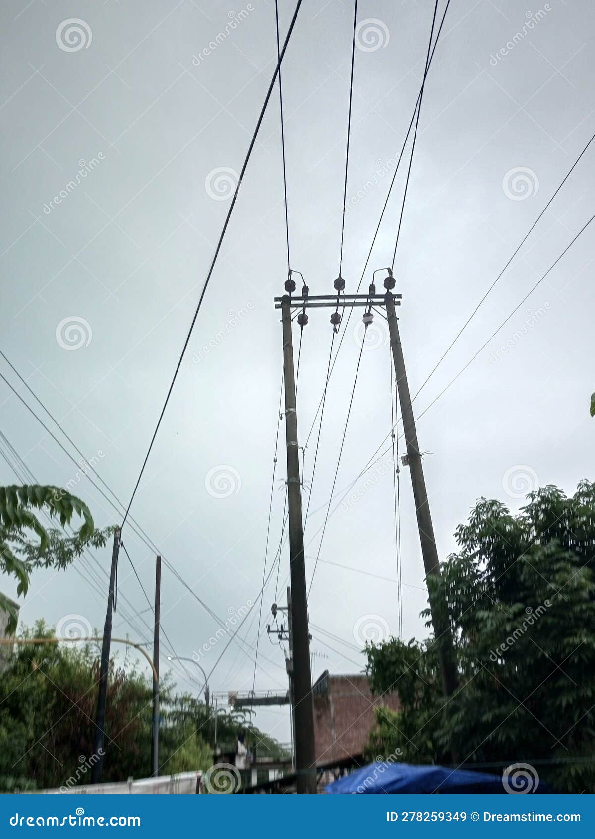Power Poles through Which Cables Run Stock Image - Image of power ...