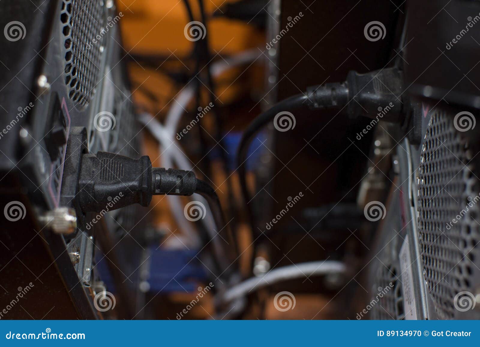 Power Port Desktop Computer Closeup. Stock Photo - Image of internet ...