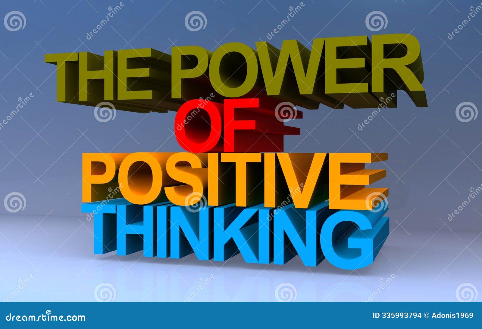 The Power of Positive Thinking on Blue Stock Photo - Image of overcome ...