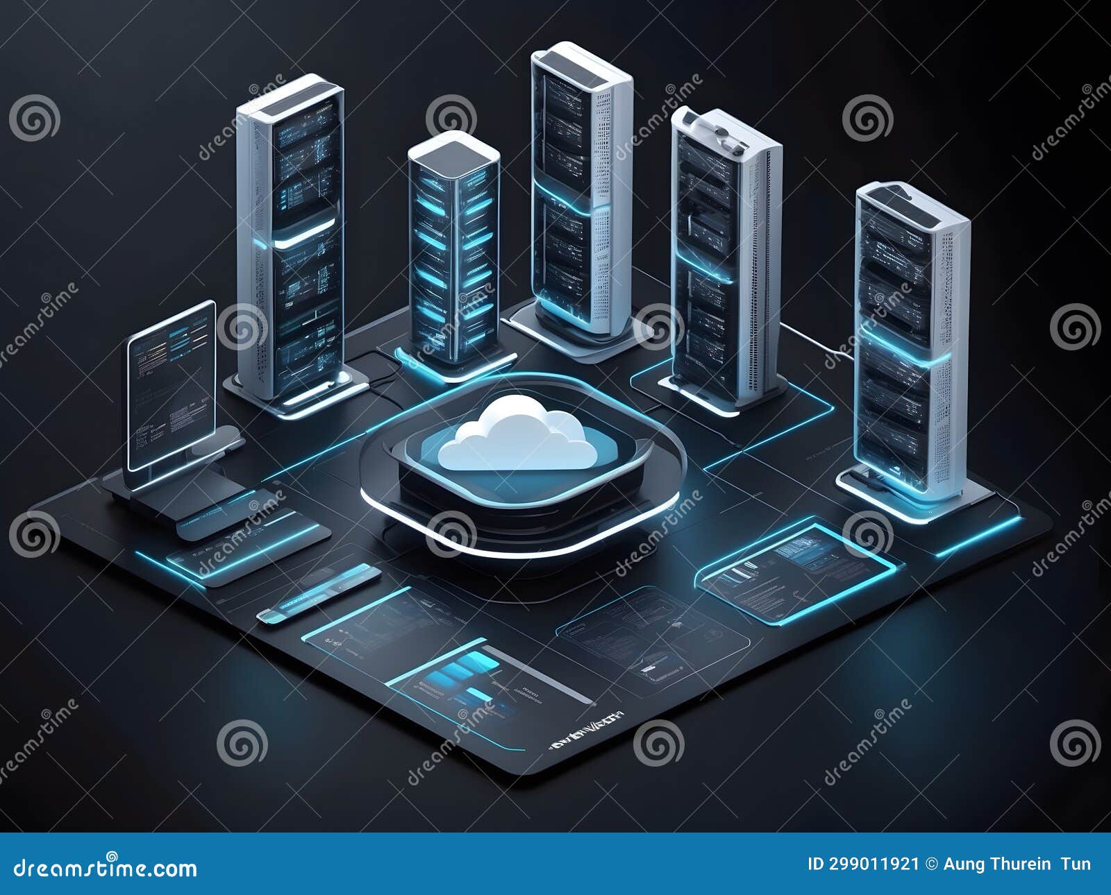 The Power and Potential of Cloud Computing Stock Illustration - Illustration of digital ...