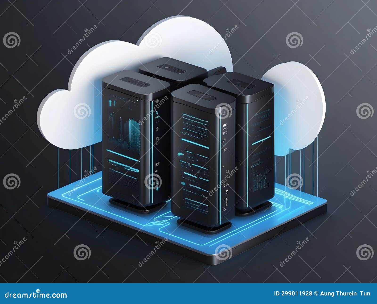 The Power and Potential of Cloud Computing Stock Illustration - Illustration of future, science ...