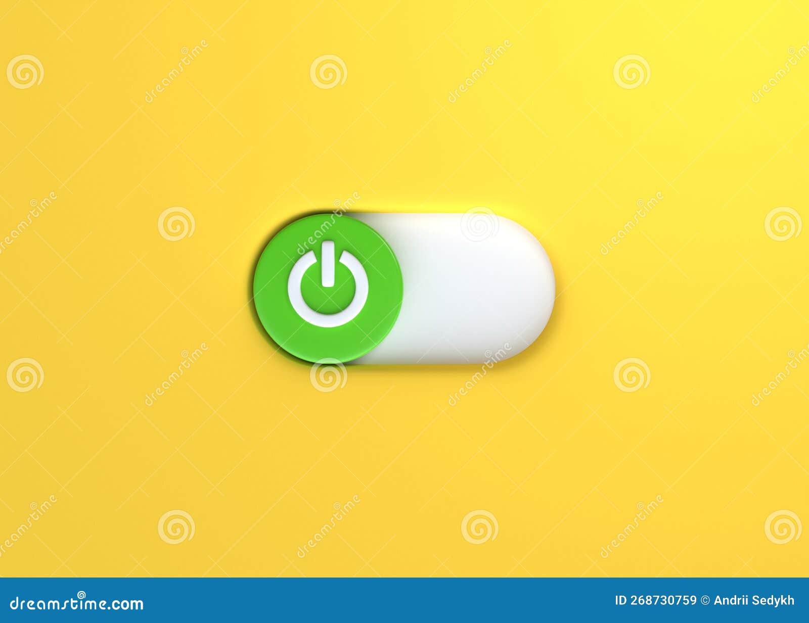 Power on, Power Button or Open Button Icon on a Yellow Background Stock ...