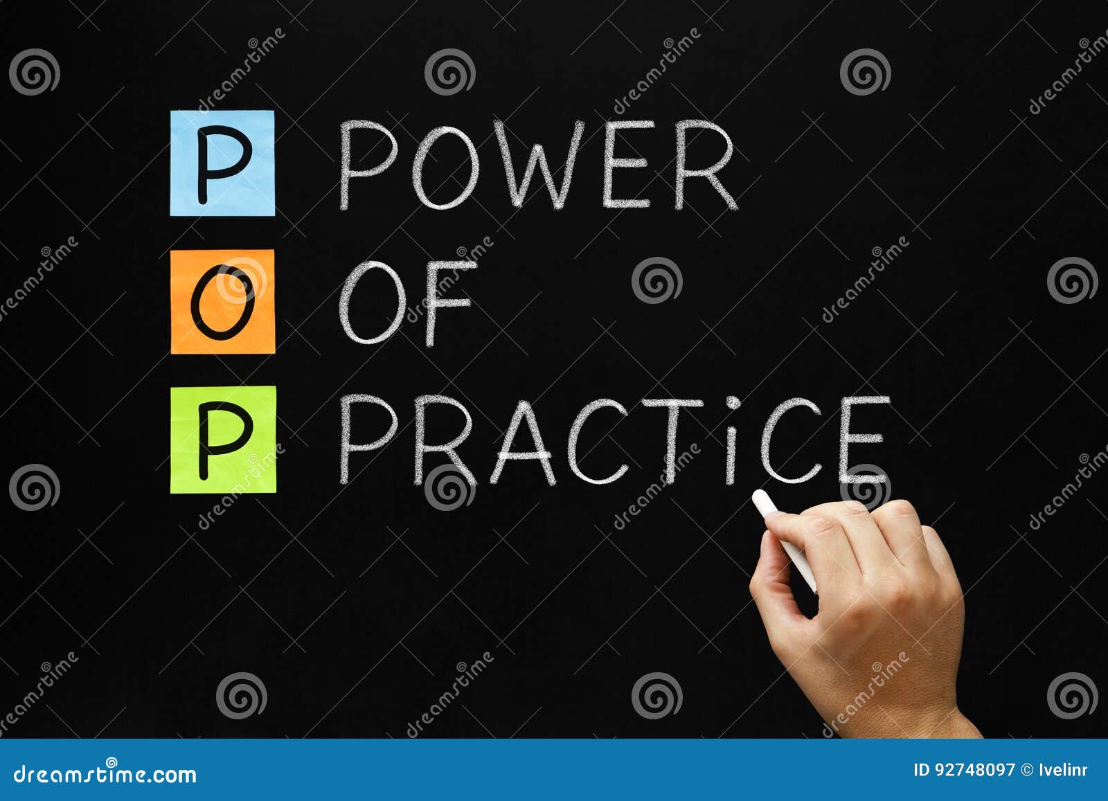 Power of Practice Acronym stock image. Image of performance - 92748097