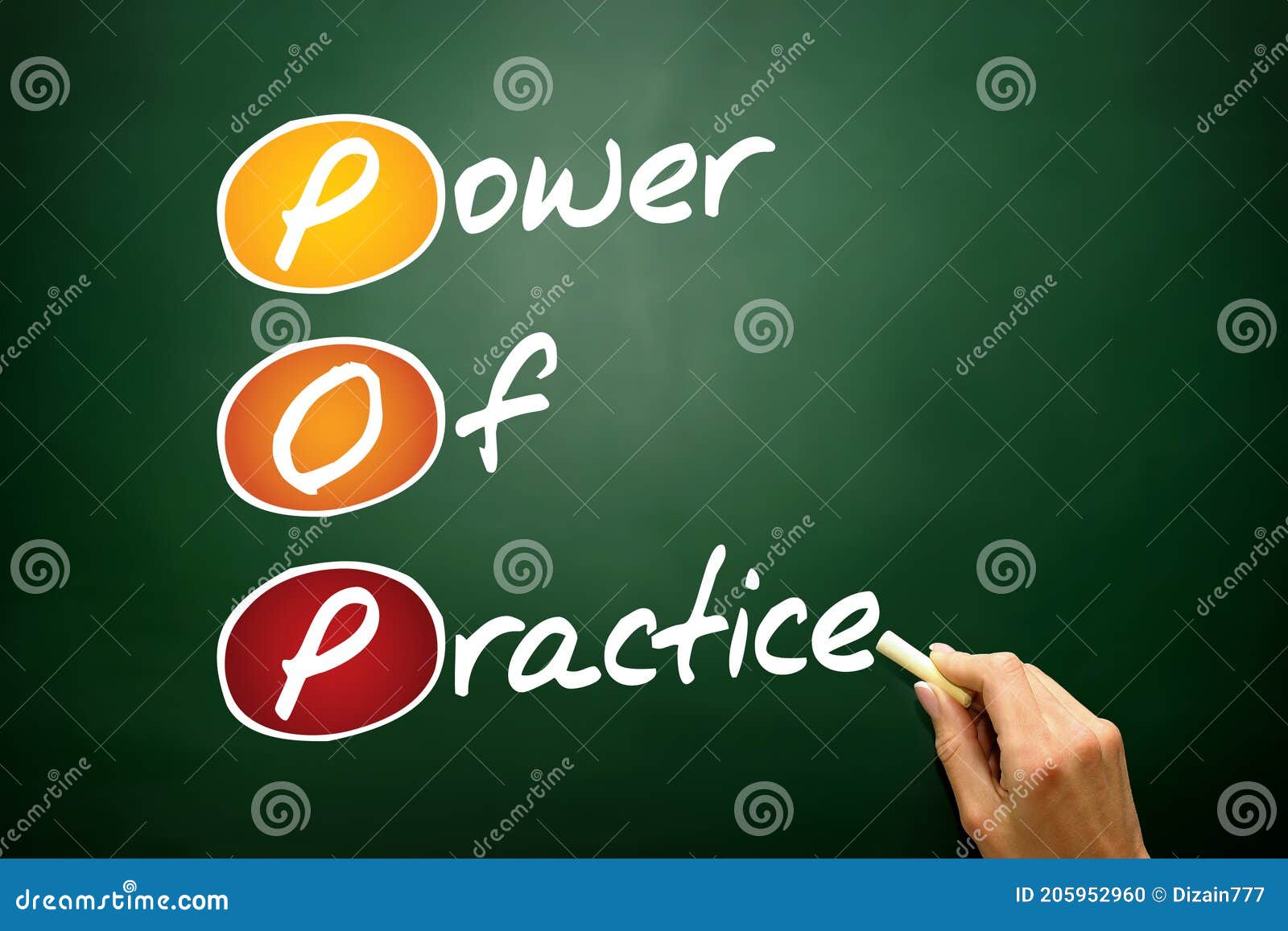 Power of Practice stock photo. Image of method, chalk - 205952960