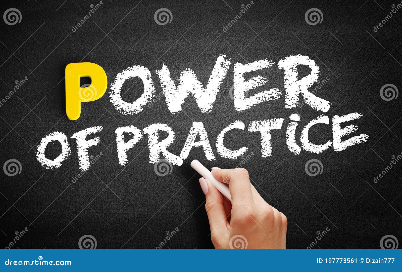 Power of Practice Text on Blackboard Stock Image - Image of effective ...