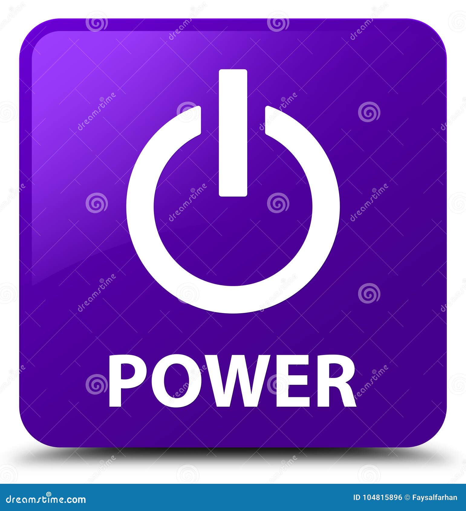 Power purple square button stock illustration. Illustration of power ...