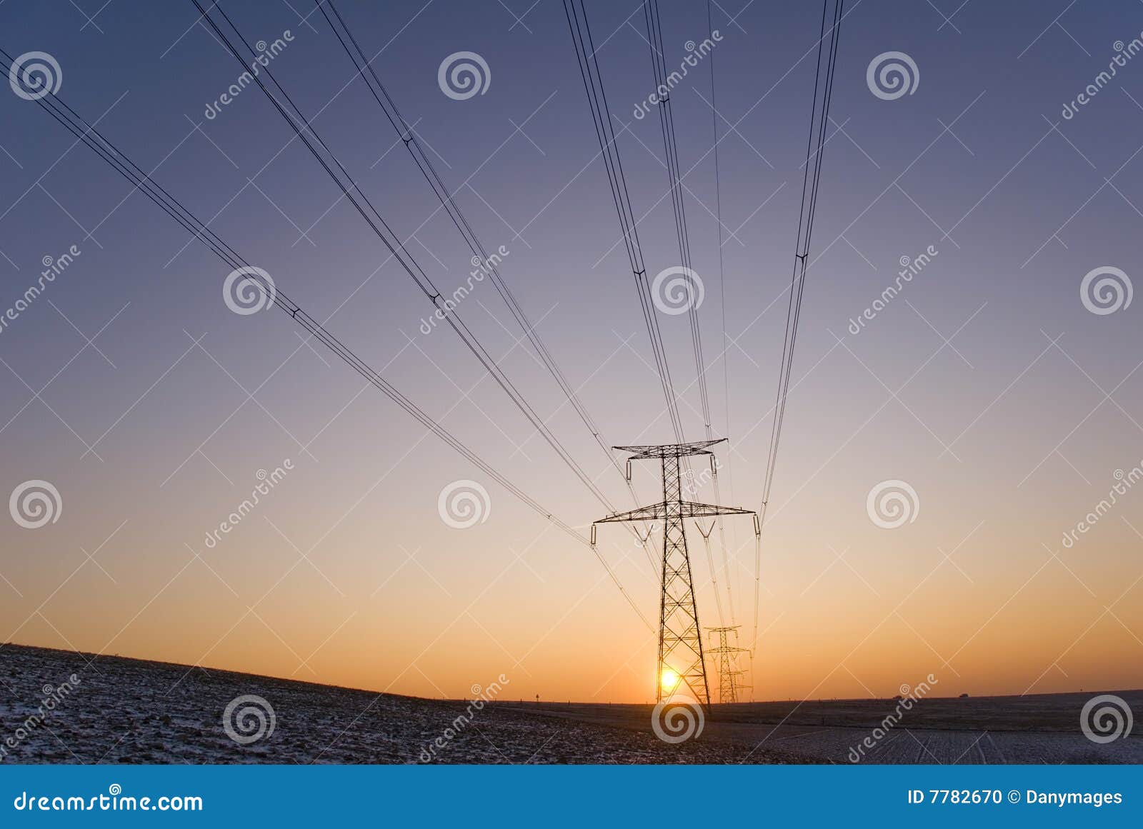 Power pylon stock photo. Image of electric, power, sunset - 7782670