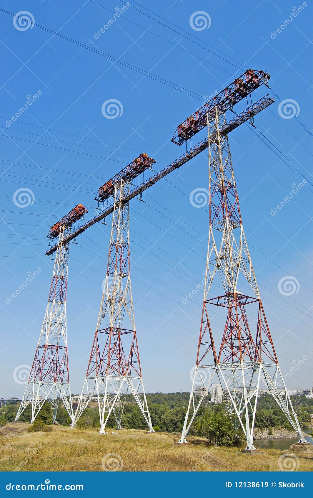 Power pylons stock image. Image of energy, pylon, watt - 12138619