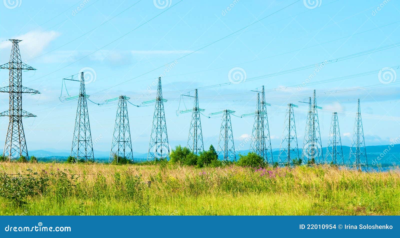Power pylons stock photo. Image of built, sign, line - 22010954