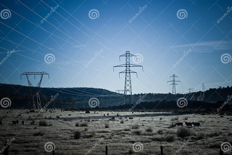 Power pylons stock image. Image of electrical, pylon, metal - 5286547