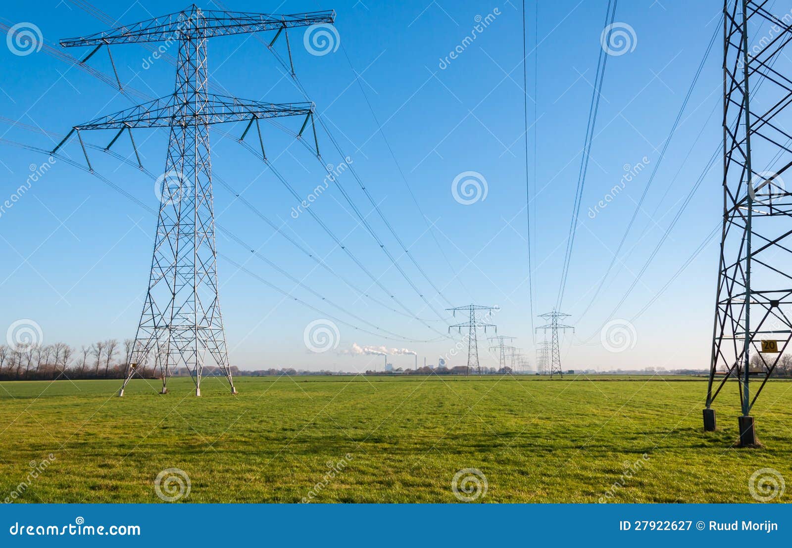 Pylons Power Lines Dutch High Voltage Grid Stock Photos by Megapixl