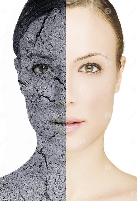 The power of retouch. stock image. Image of human, cracked - 18402935