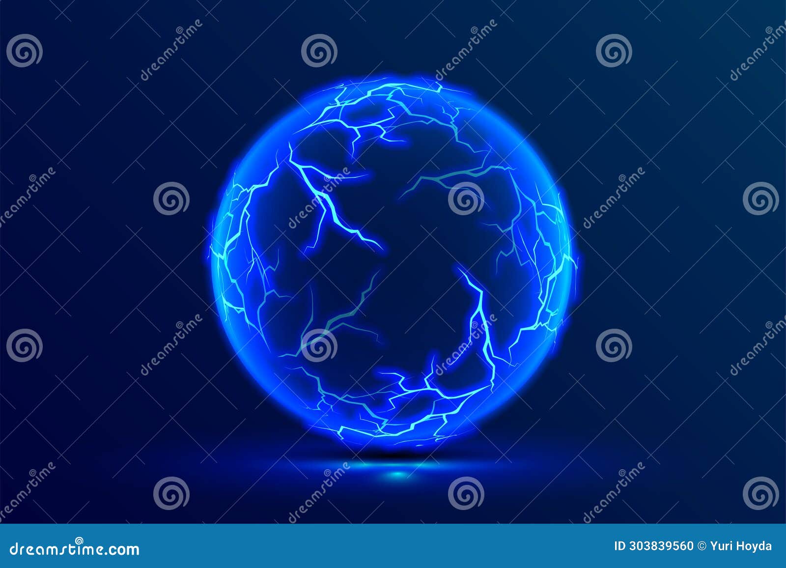 Power Ring. Plasma Sphere. Thunderbolt Electricity Lightning Effect ...