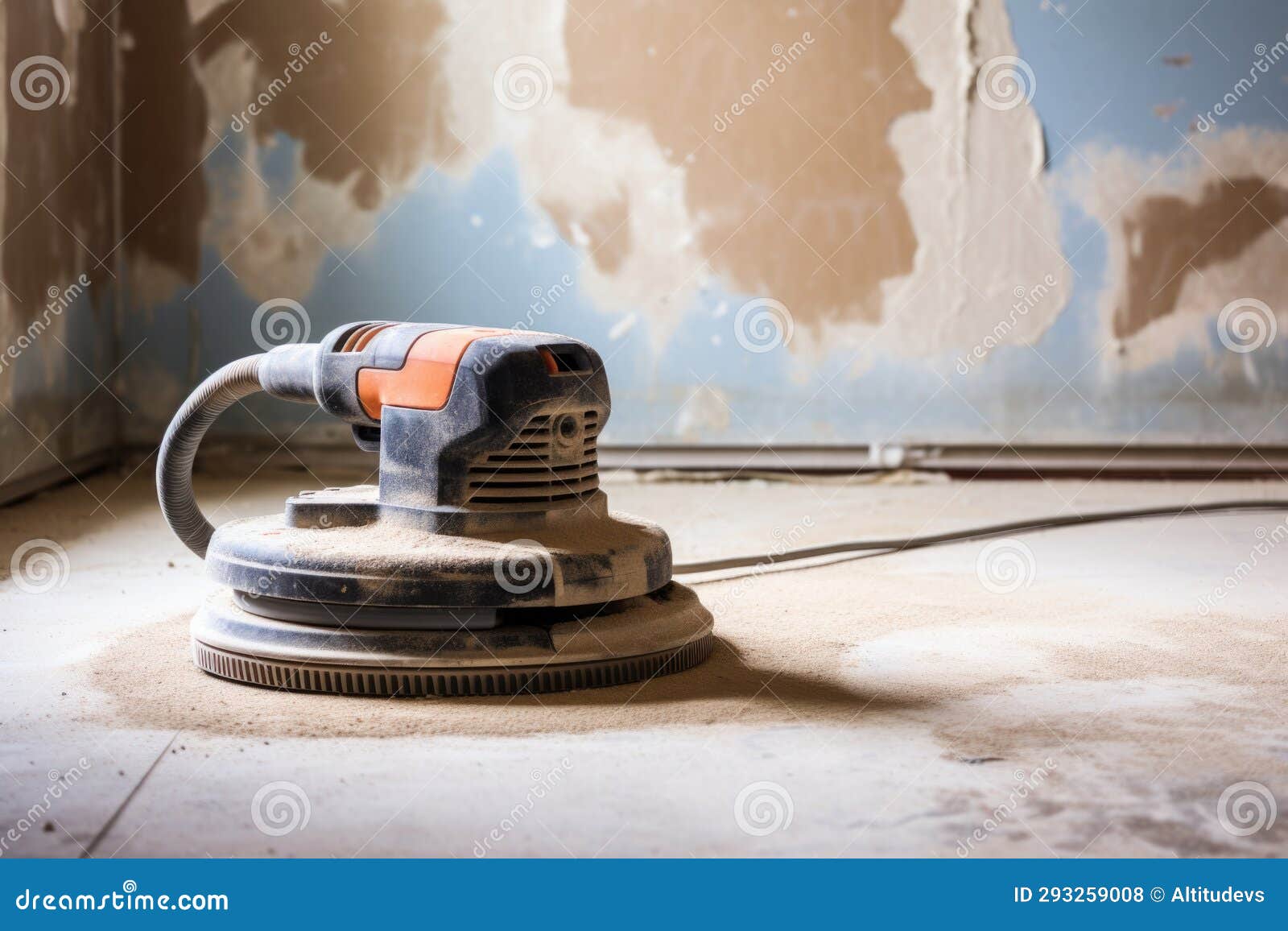 Power Sander Resting on a Plastered and Sanded Wall Stock Photo - Image ...