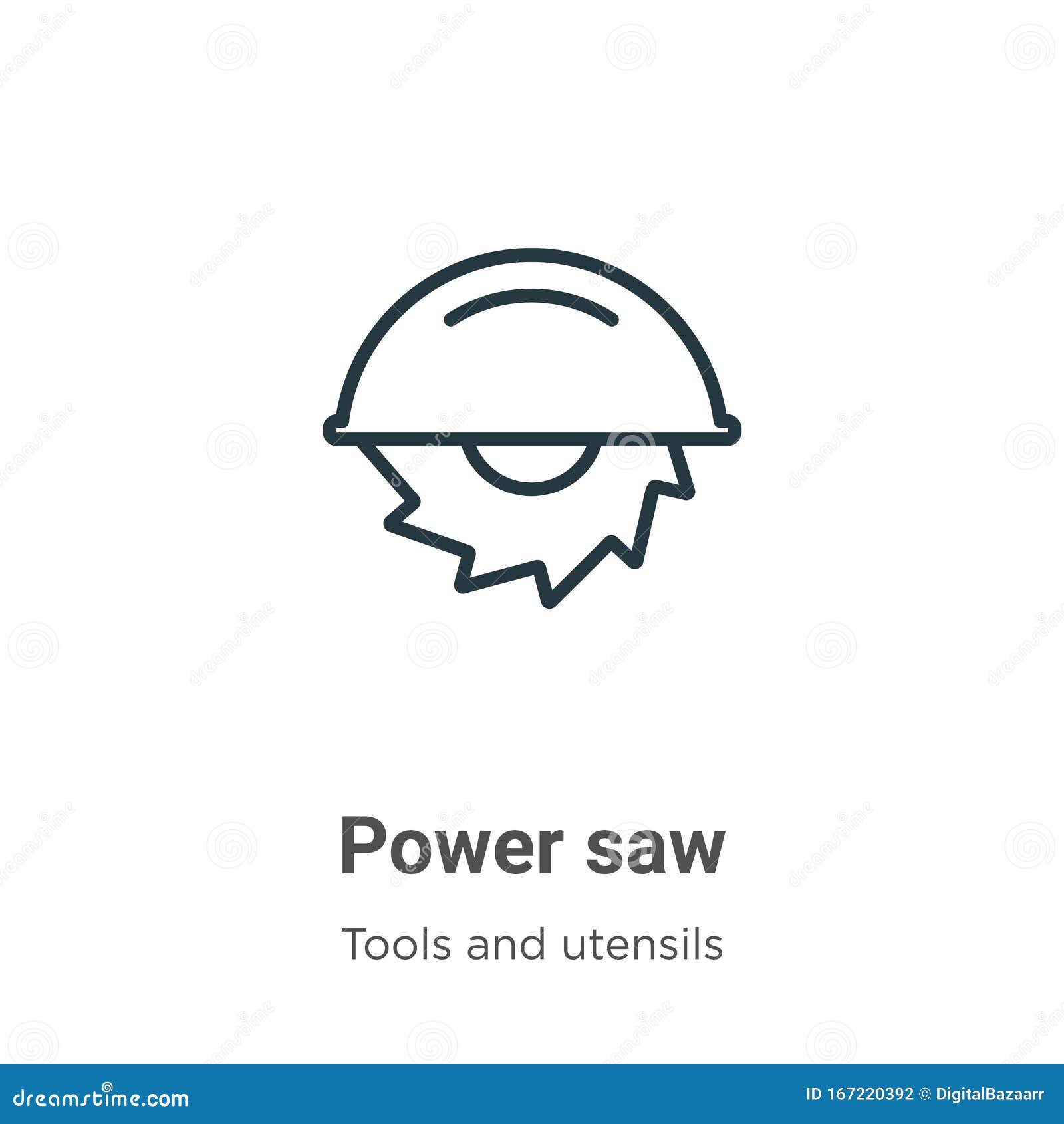Power Saw Outline Vector Icon. Thin Line Black Power Saw Icon, Flat ...