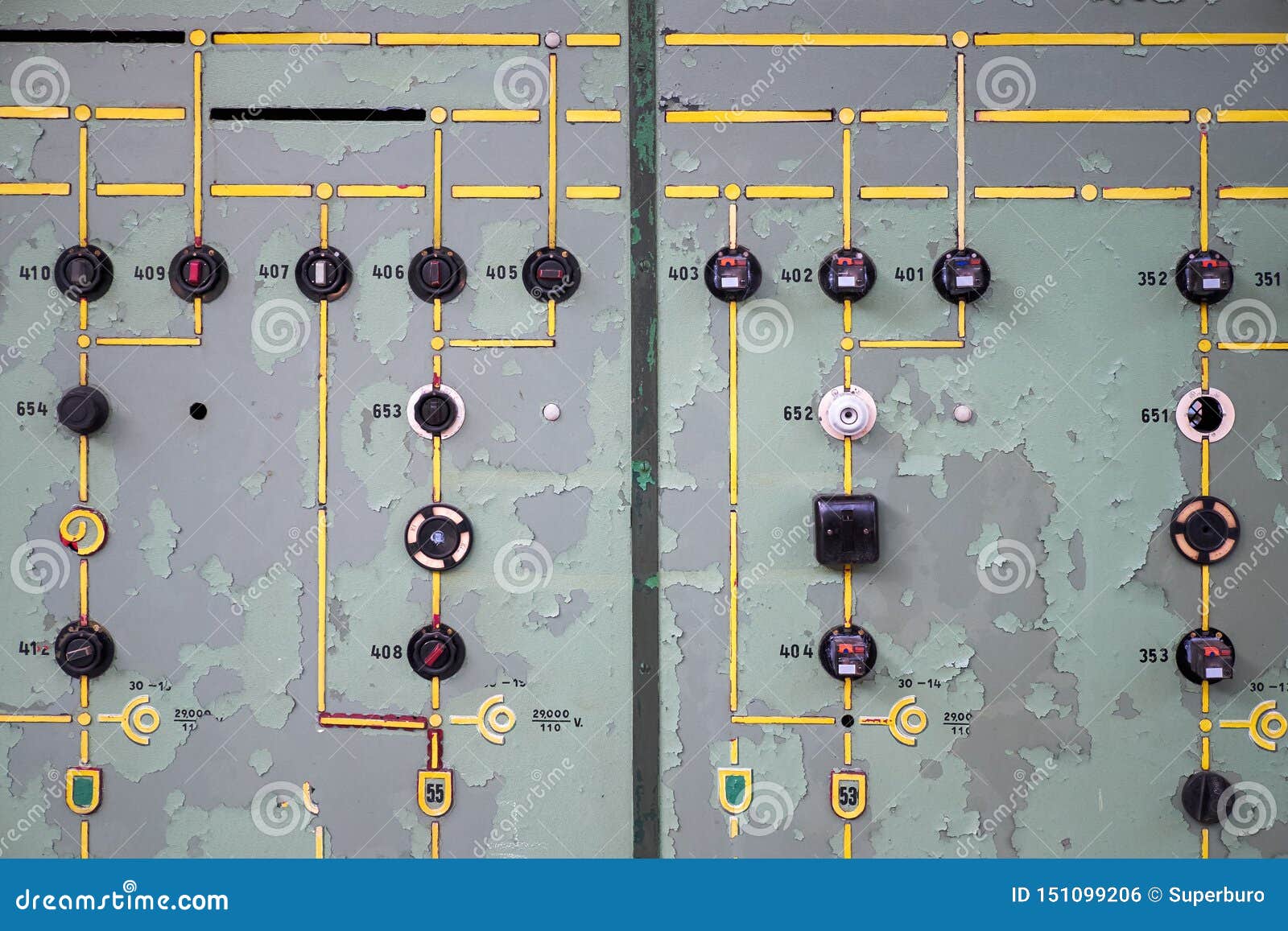 Power Schemes in the Old Electrical Station Stock Photo - Image of ...