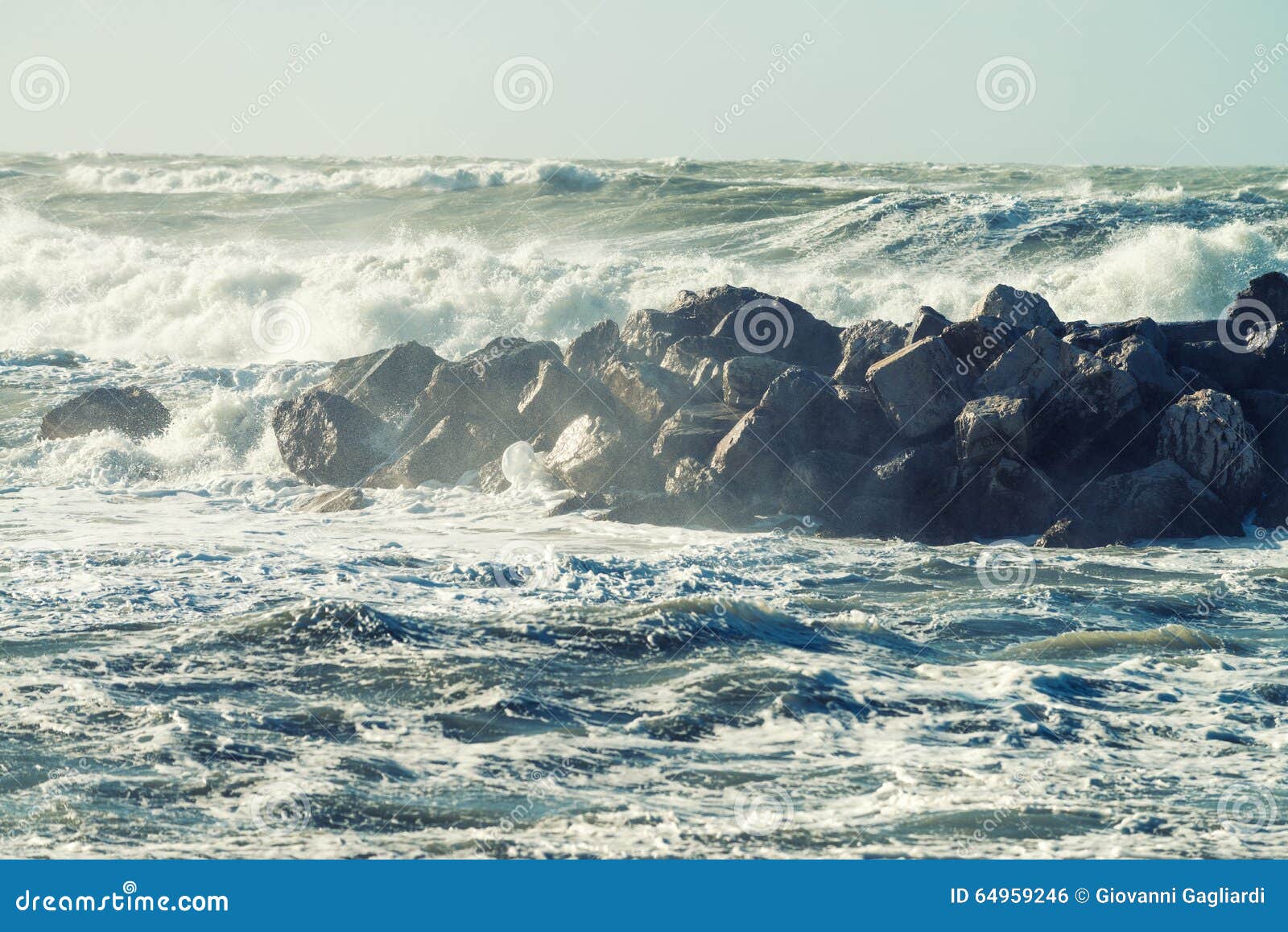 Power of Sea Waves on the Coast Stock Photo - Image of stormy, ocean ...
