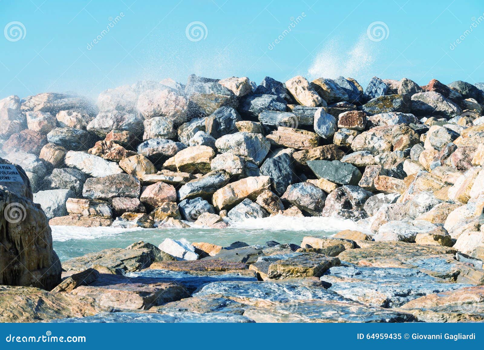 Power of Sea Waves on the Coast Stock Image - Image of wave, dangerous ...